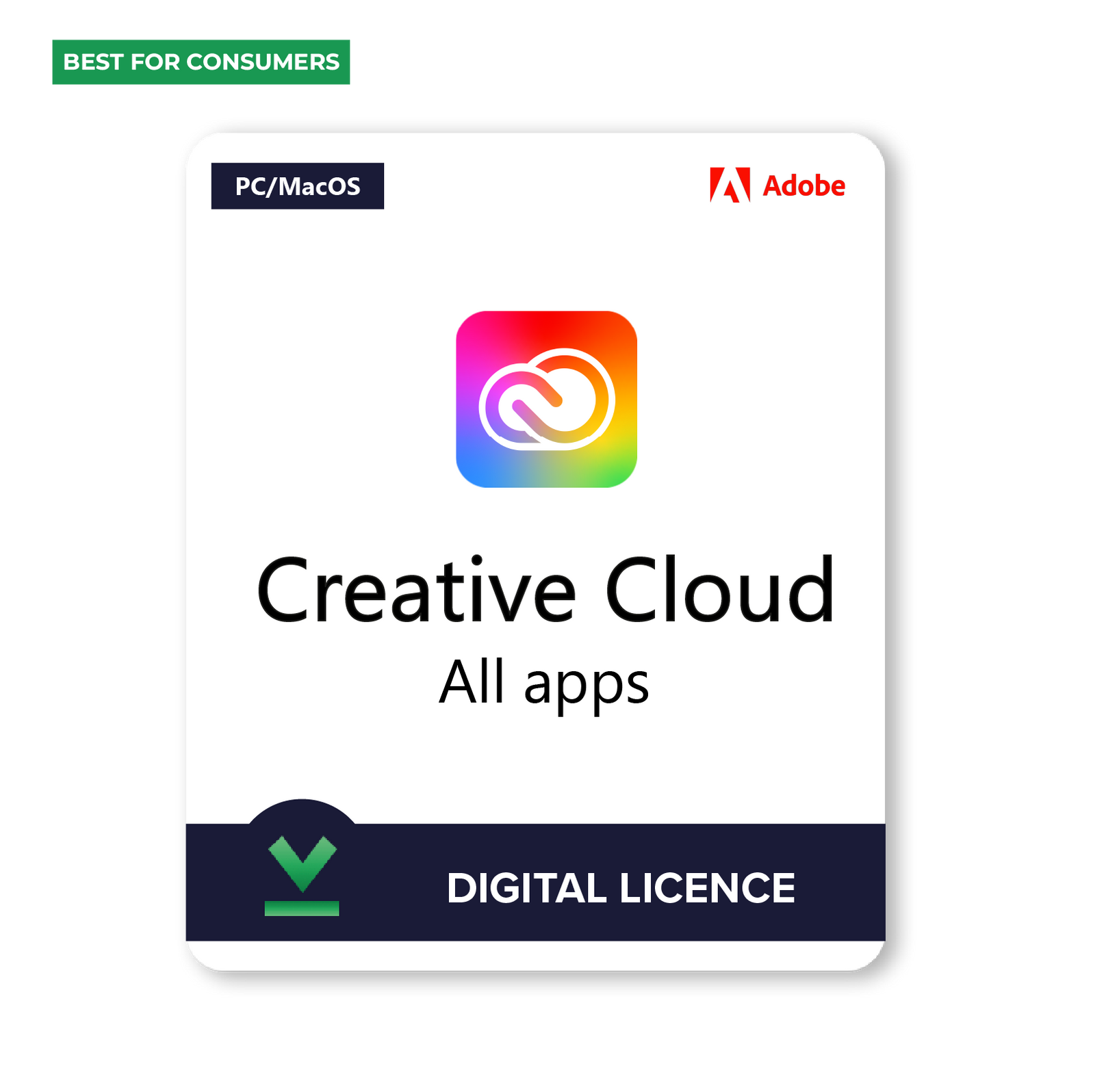 Adobe Creative Cloud Pro за потребители | 1 потребител | 1 година | Дигитален лиценз ...