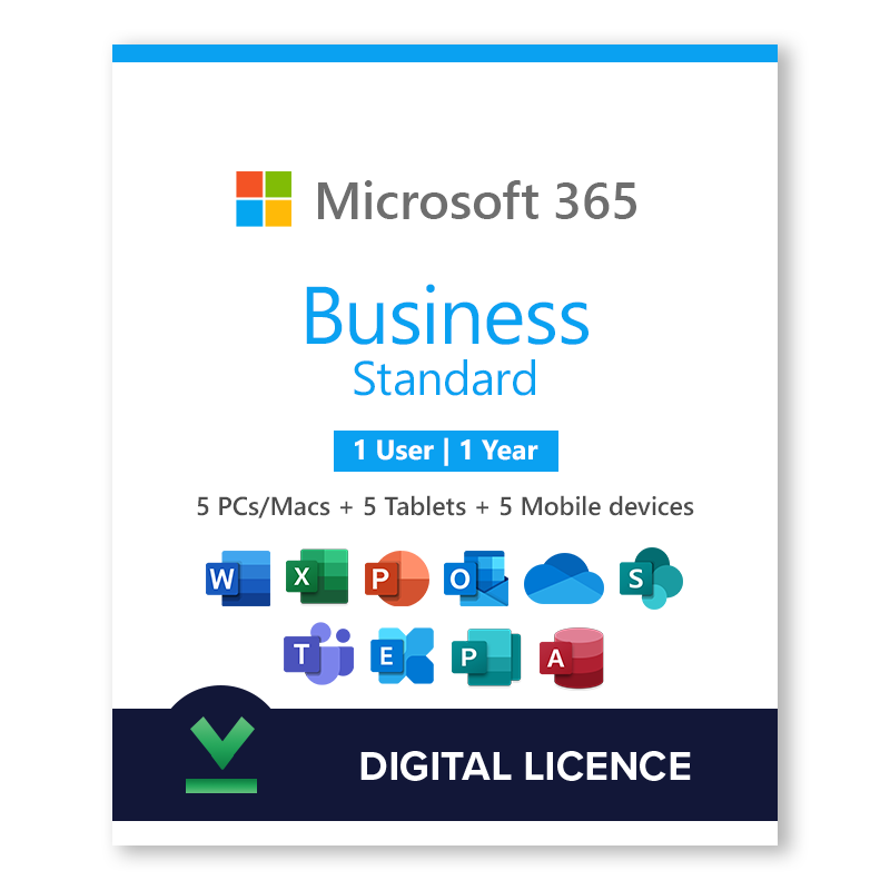 Buy Microsoft 365 Business Standard 1 Year, 1 User Digital Licence